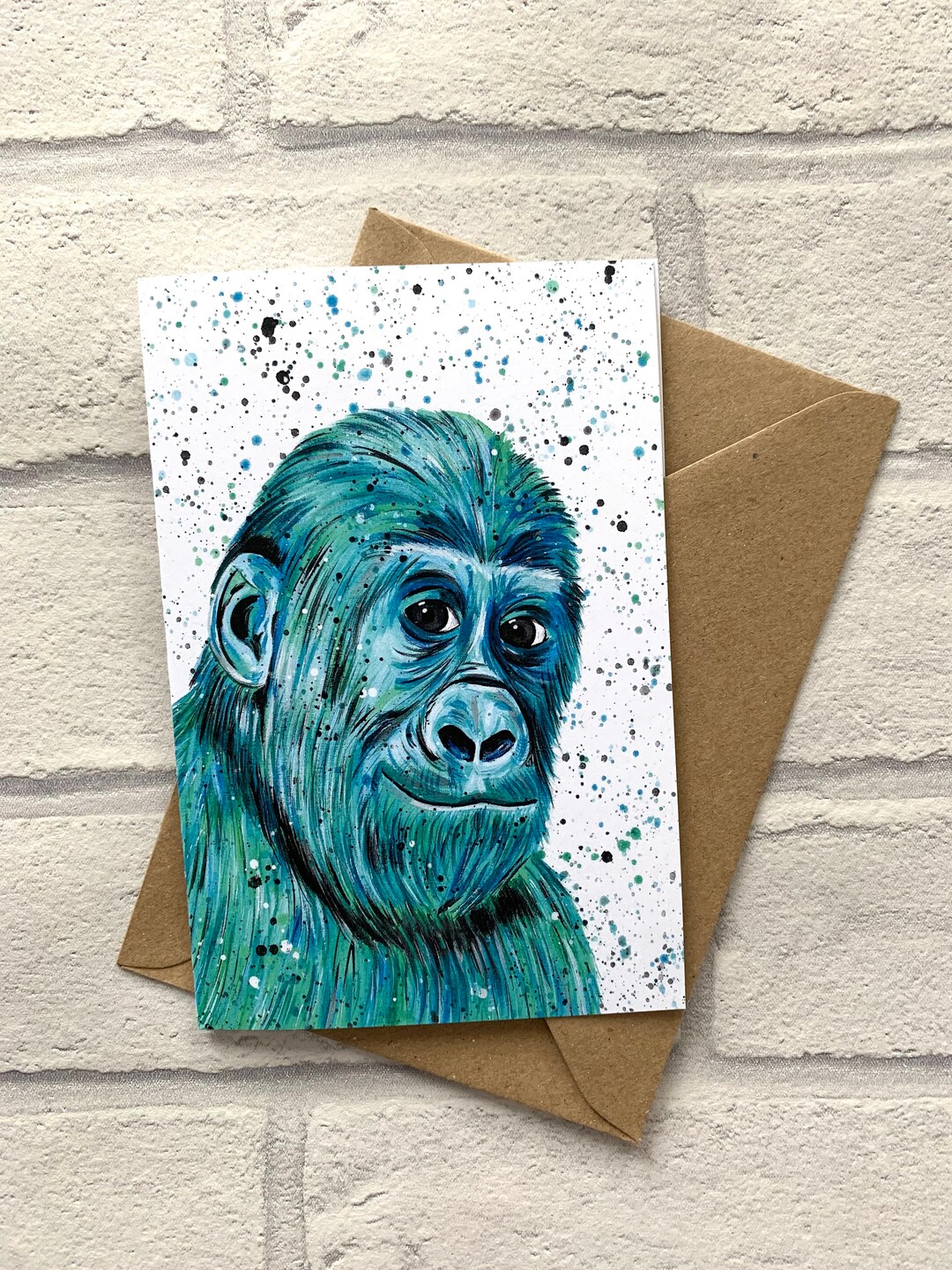 Gorilla Ape Card Cute Greetings Card Blank Cards With - Etsy Australia