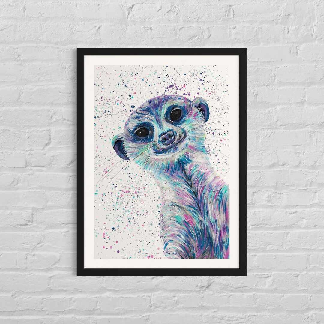 Meerkat Art Print: Colourful Wildlife Painting (downloadable) - Etsy