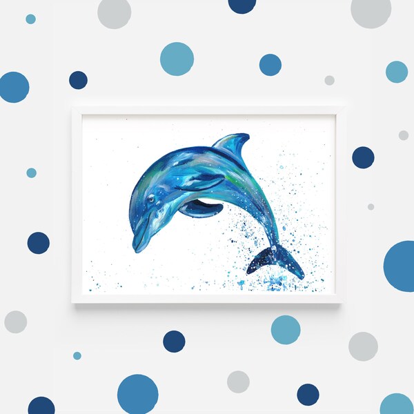 Dolphin Art Print - Etsy