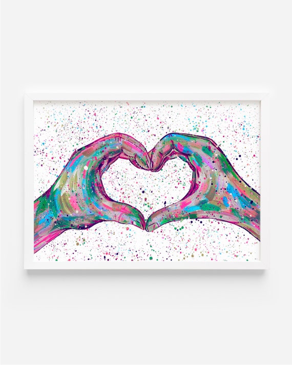 Painted Heart As Hand Prints