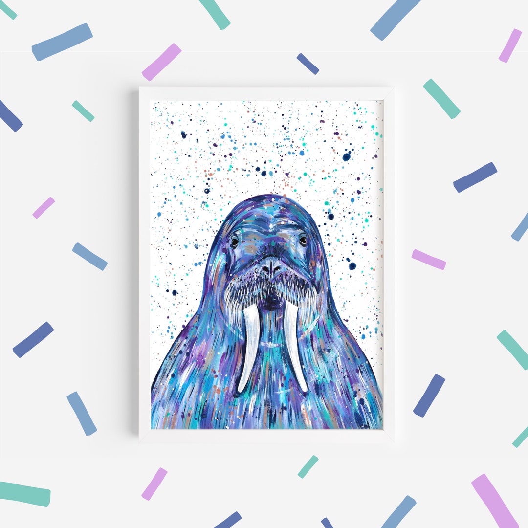 Walrus Art Print tim Walrus Painting Colourful Animal Art - Etsy UK