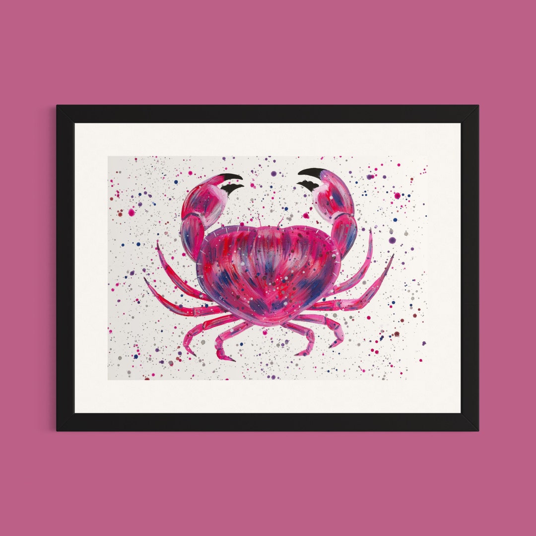 Crab Art Print cecile, Kitchen Print, Sea Food Decor, Beach Home, Sea ...