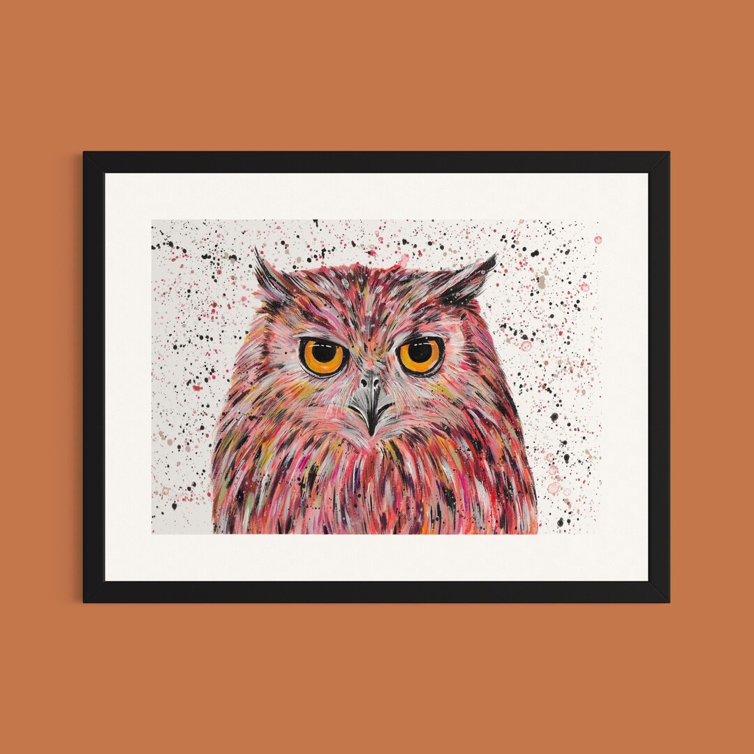 Tawny Owl Art Print benji, Owl Painting, Wild Bird, Bird of Prey ...
