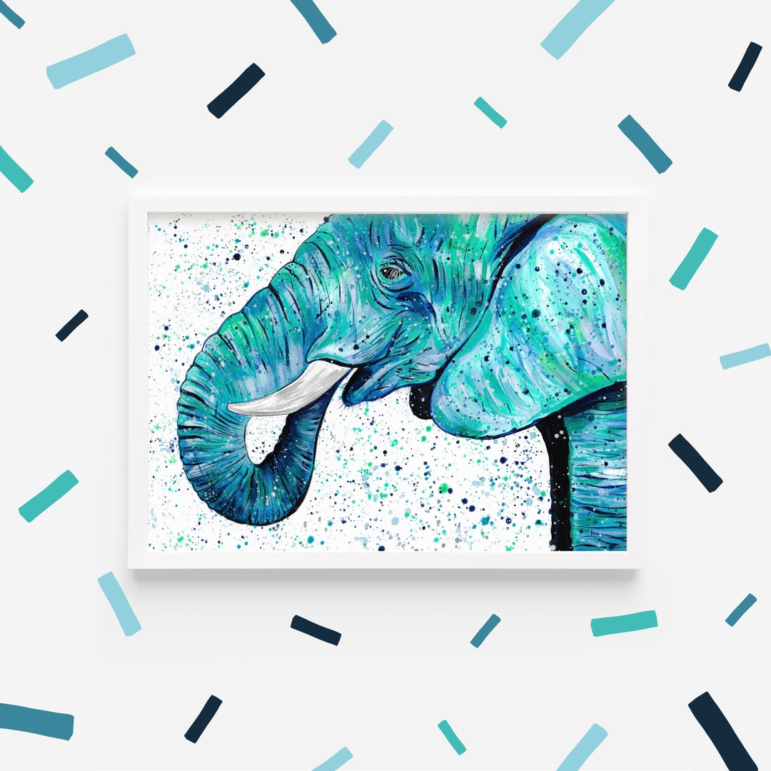 Elephant Art Print arthur, Elephant Painting, From an Original Acrylic ...