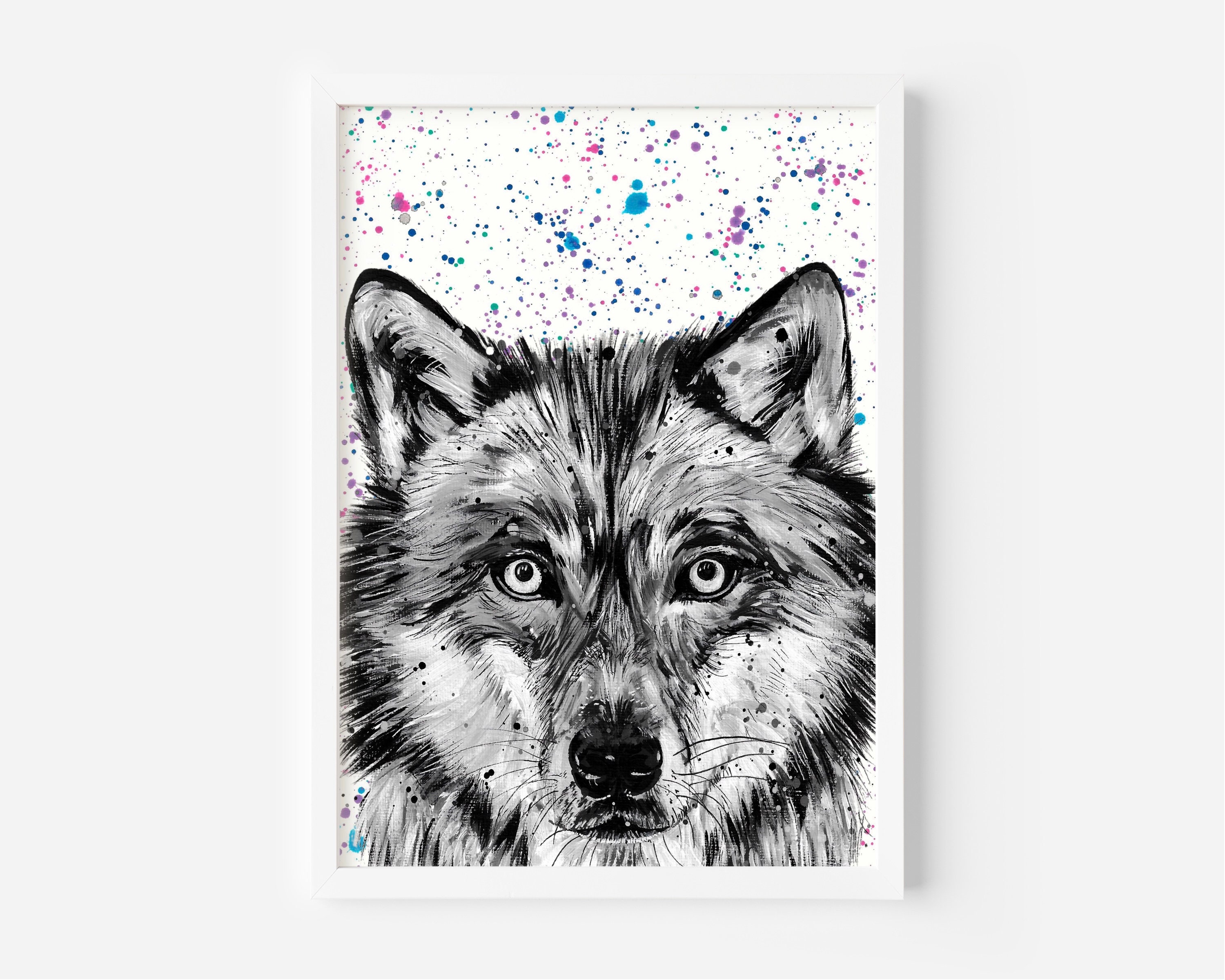 Wolf Art Print mack Wolf Painting Beautiful Wolf Art - Etsy UK