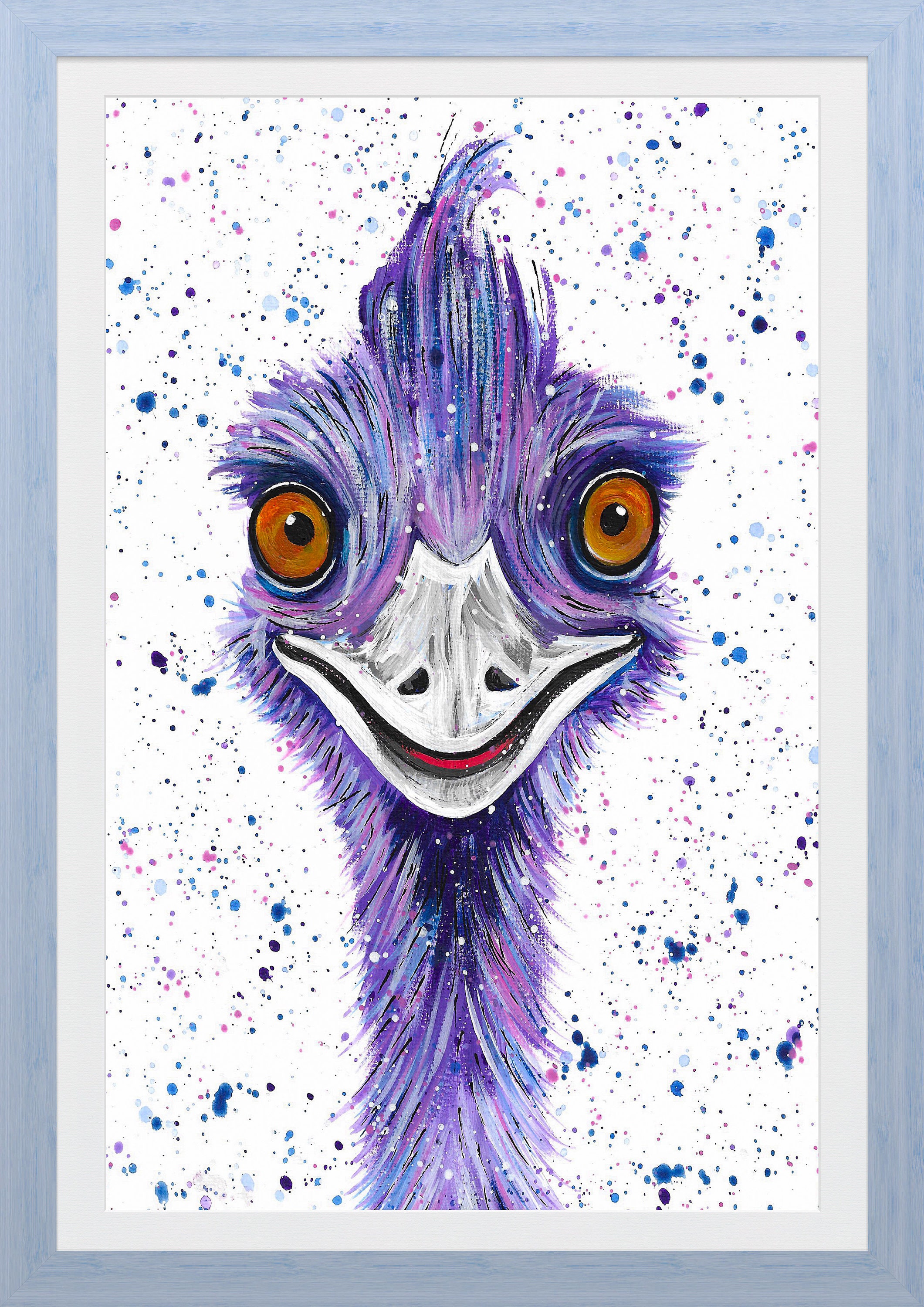 Emu Art Print Gerald Emu Painting Purple Emu Animal - Etsy.de