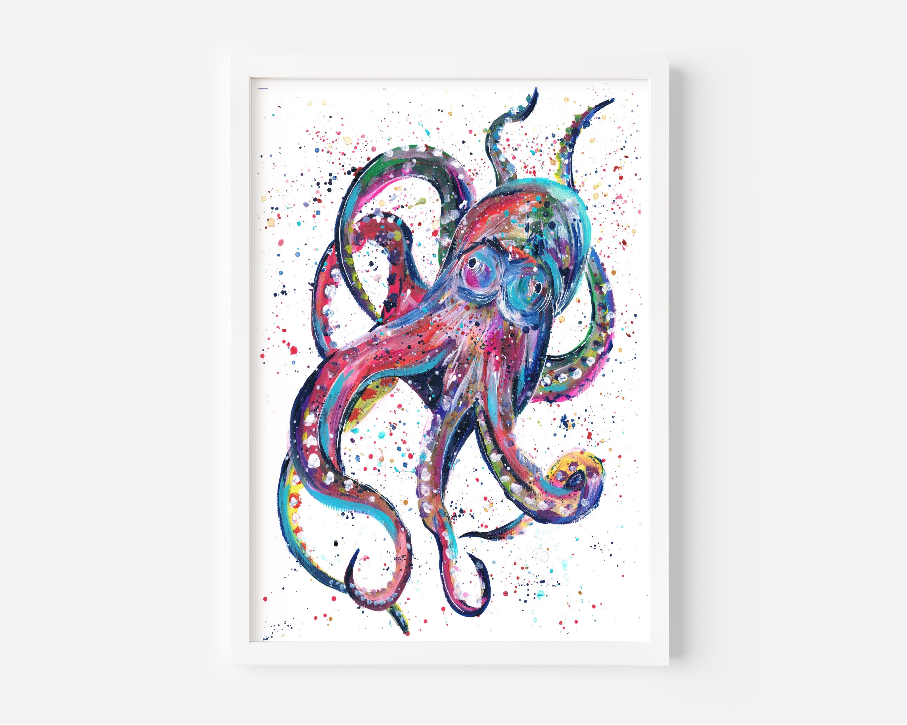 Octopus Art Print ollie Ocean Art Under the Sea Prints | Etsy UK