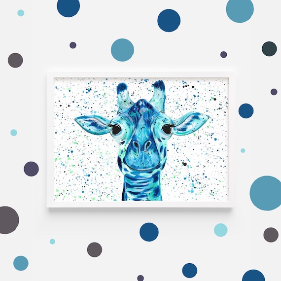 Baby Blue Giraffe Print