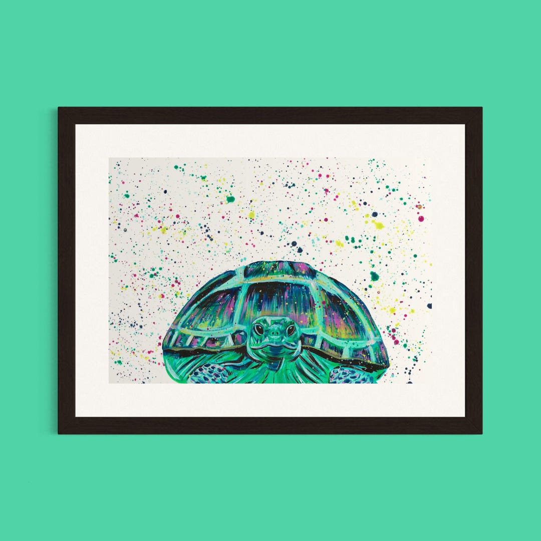 Tortoise Art Print ‘freddie’, Tortoise Painting, Tortoise Pictures ...