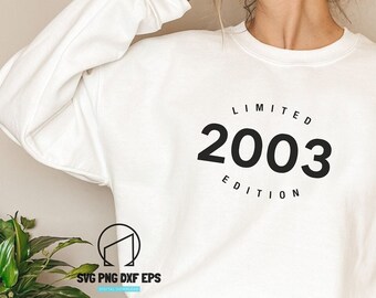 2003 Birthday Svg - Etsy