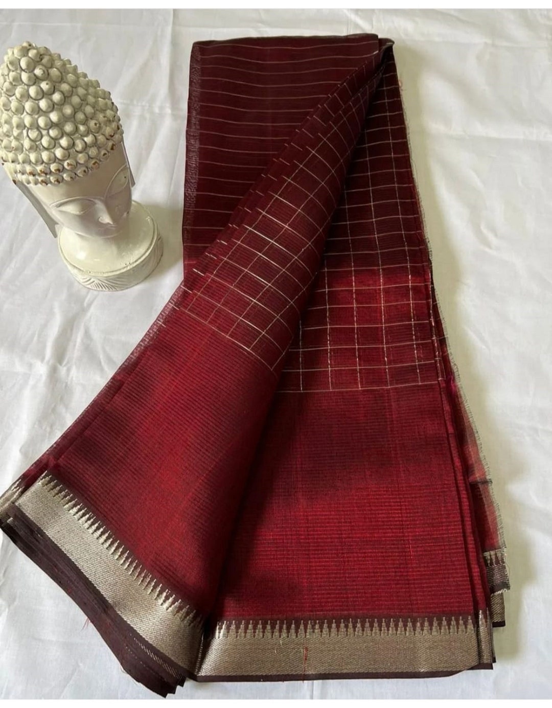 Bhagalpuri Kota Silk Chequered Body Traditional Narayanpet Soft ...