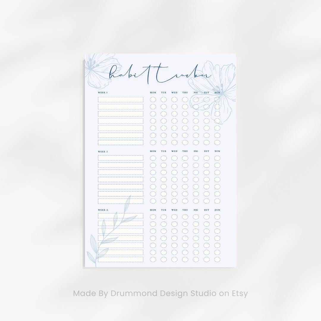 12 Week Habit Tracker Printable | Habit Tracker Template | Goal Tracker ...