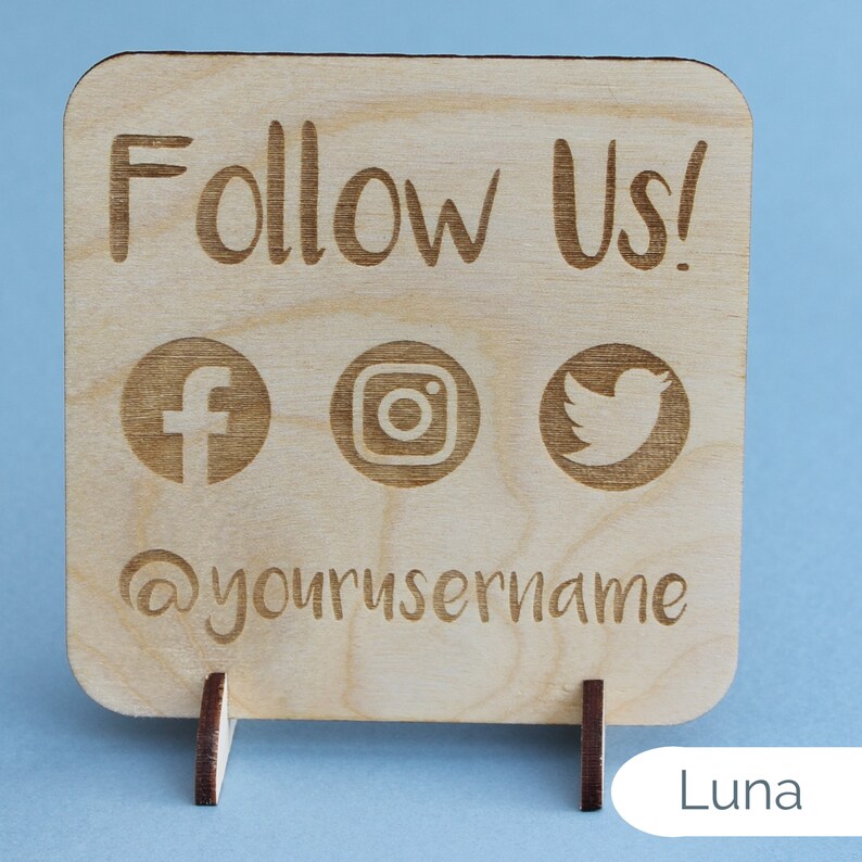 Follow Us Social Media POS Sign Stand for Craft Stall Market - Etsy