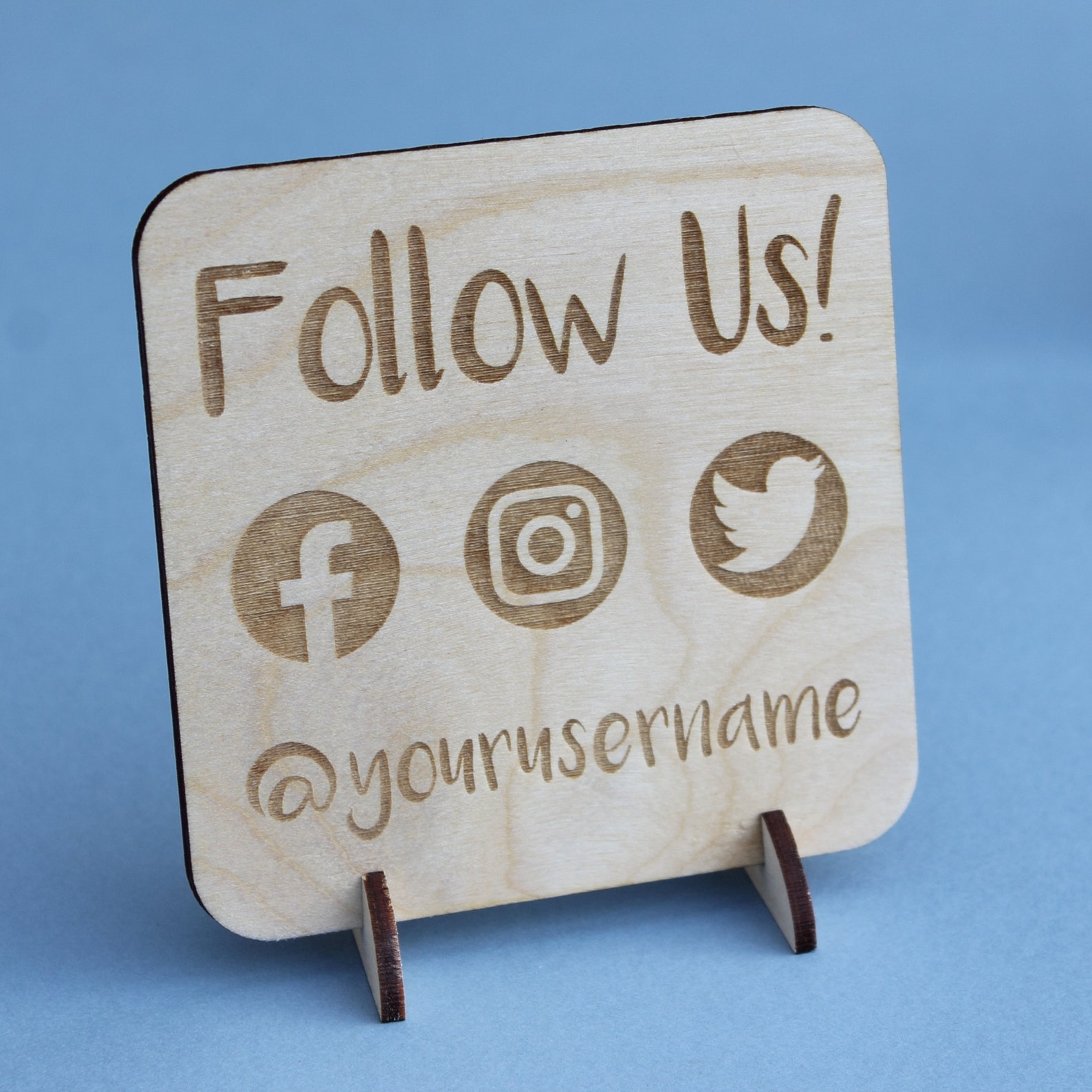 Follow Us Social Media POS Sign Stand for Craft Stall Market - Etsy