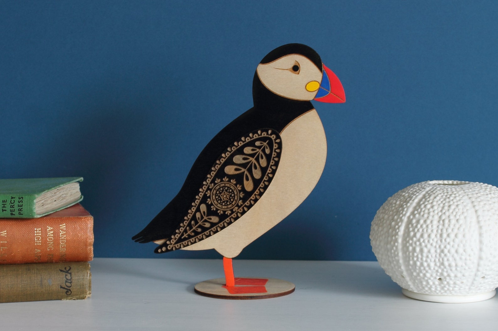 Hanging Wooden Atlantic Puffin Decoration - Hand Painted - Etsy