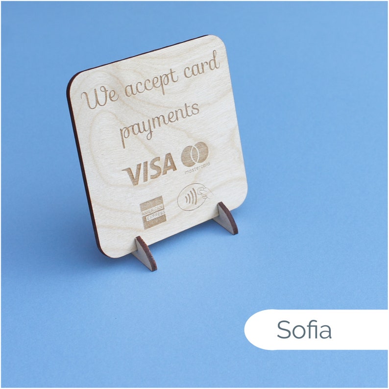 We Accept Card Payments Contactless POS Sign Stand for Craft | Etsy