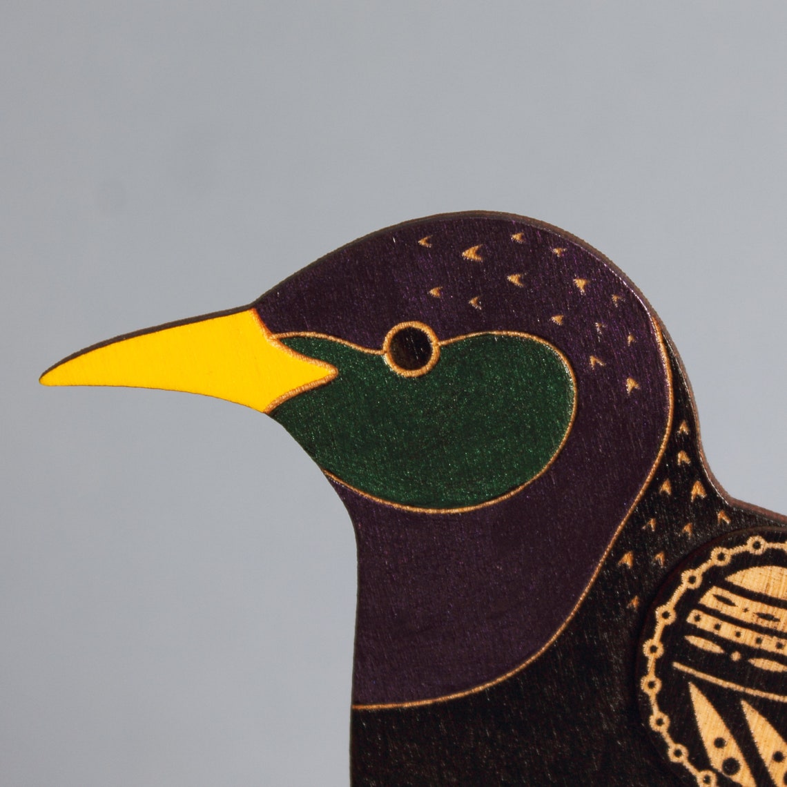 Standing Wooden Starling Decoration Ornament | Etsy