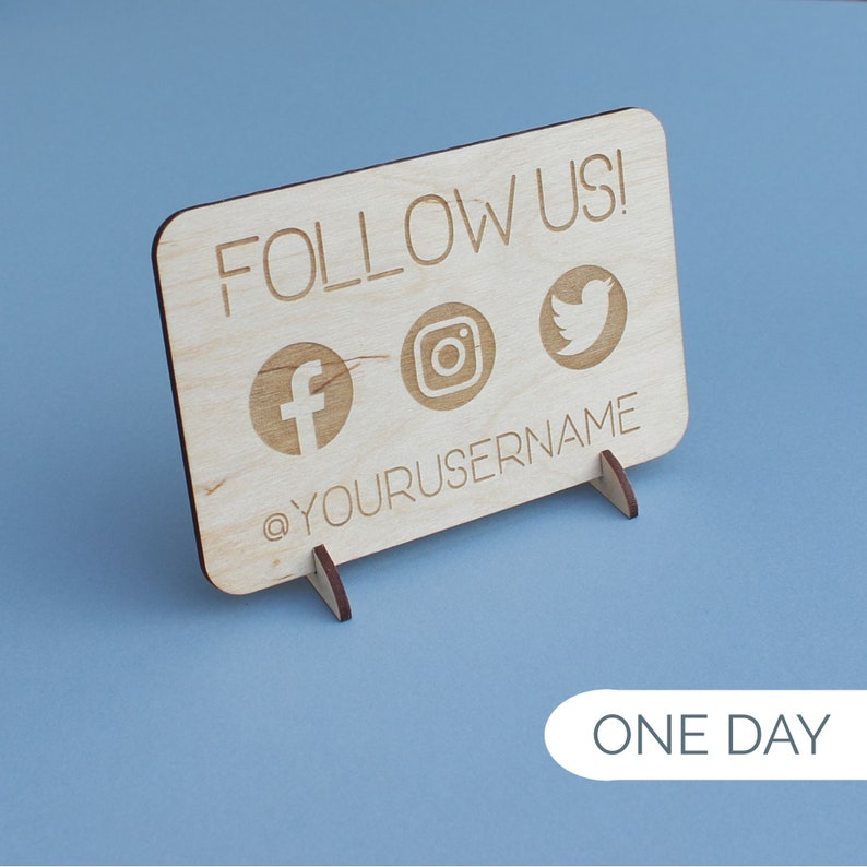 Follow Us Social Media POS Sign Stand for Craft Stall Market | Etsy