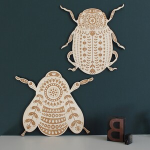 Large Wooden Folk Art Beetle Bug Wall Hanging - Etsy