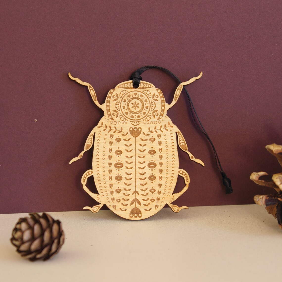 Wooden Folk Art Beetle Bug Decoration - Etsy