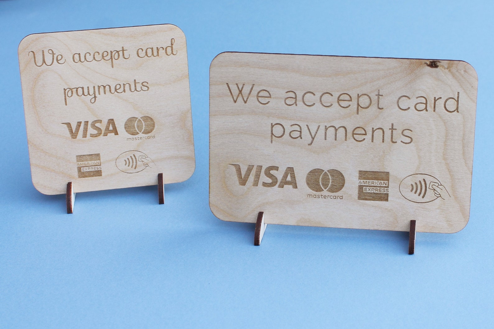 We Accept Card Payments Contactless POS Sign Stand for Craft | Etsy