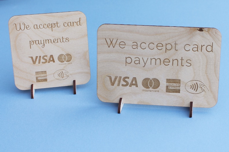We Accept Card Payments Contactless POS Sign Stand for Craft - Etsy UK