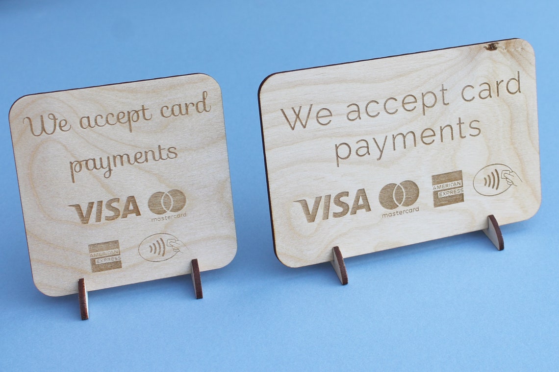 We Accept Card Payments Contactless POS Sign Stand for Craft | Etsy UK