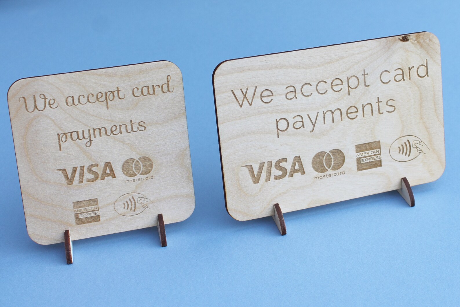 We Accept Card Payments Contactless POS Sign Stand for Craft Stall ...
