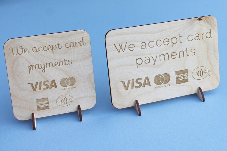 We Accept Card Payments Contactless POS Sign Stand for Craft | Etsy