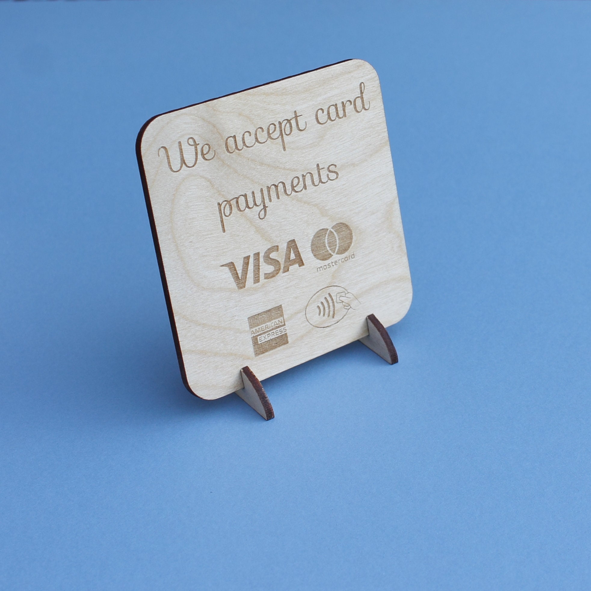 We Accept Card Payments Contactless POS Sign Stand for Craft Stall ...