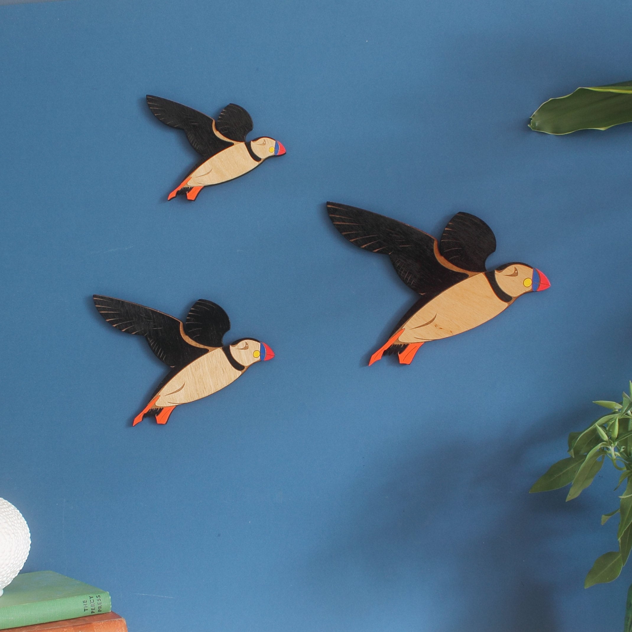 Flying Wooden Puffins - Wall Decor Hangings - Etsy