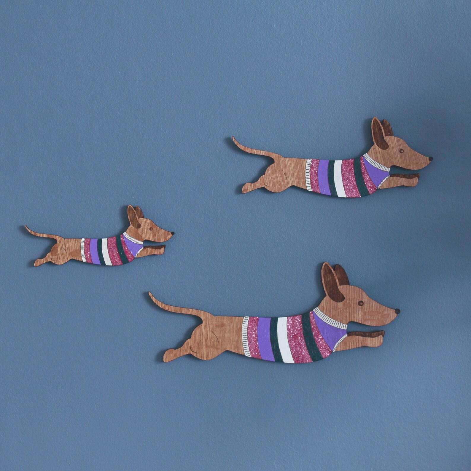 Jumping Sausage Dogs Wall Hanging Available individually or | Etsy
