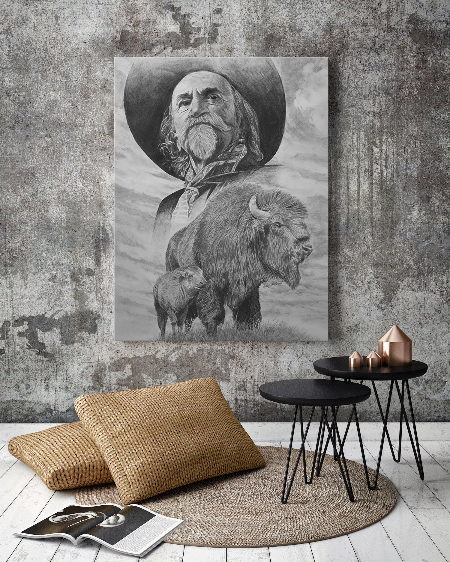 Wild Bill Cody, Buffalo Bill, Hand Drawn Charcoal Digital Download ...