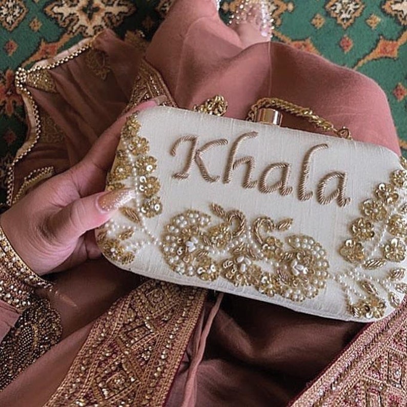 IVA Personalised Name Clutch Wedding Bag Indian Clutch Bag | Etsy