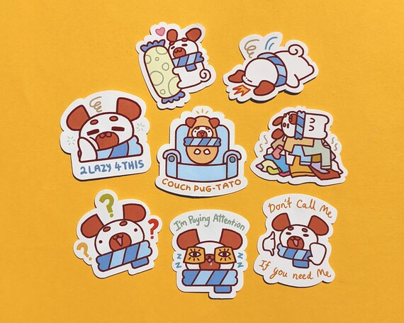 Lazy Bum Sticker Pack 8pcs Waterproof Diecut Sticker Etsy lazy-bum-sticker-pack-8pcs-waterproof-diecut-sticker-etsy
