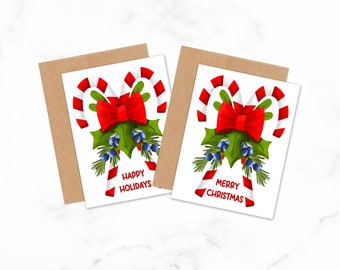 Handmade Candy Cane Wishes Christmas Cards Set of 6 - Etsy