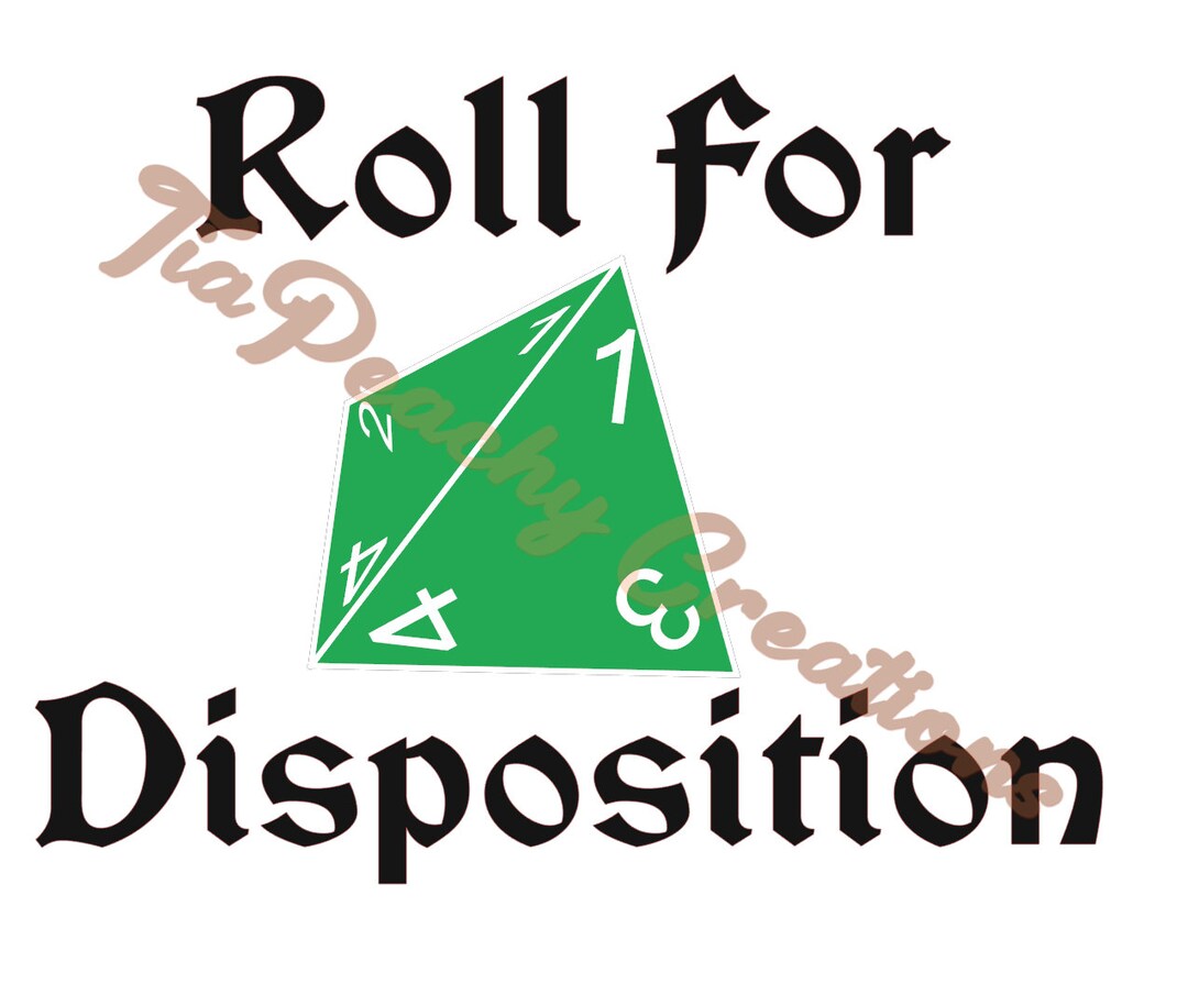 Roll for Disposition Svg/dxf/png/silhouette Studio - Etsy