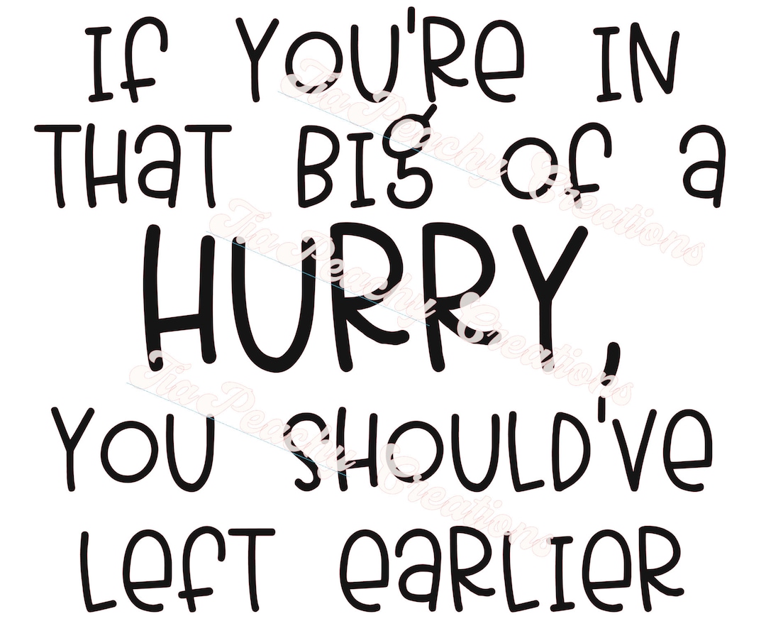 Car Decal If You're in A Hurry SVG/DXF/PNG - Etsy
