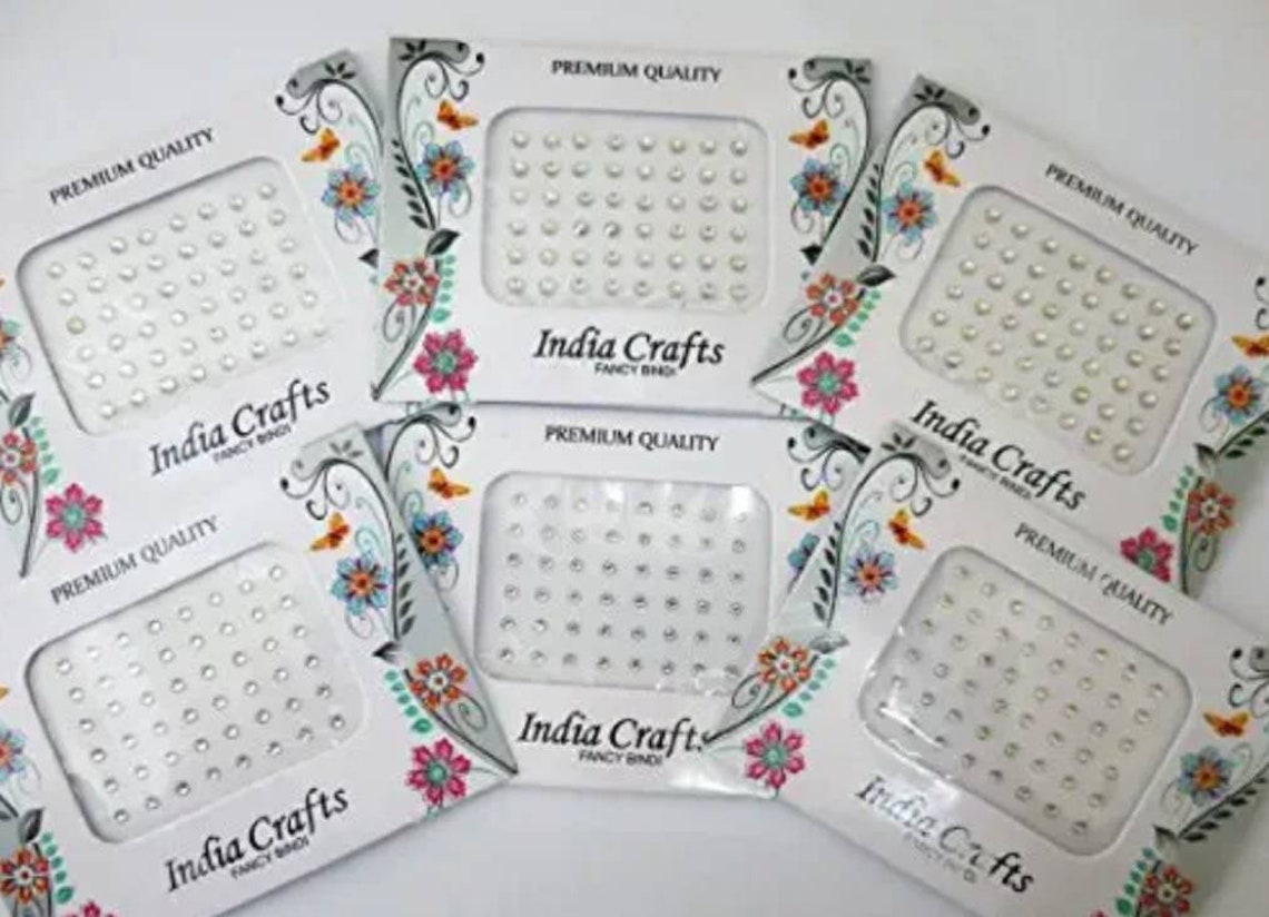 144 Designer silver diamond bindi indian bundi | Etsy