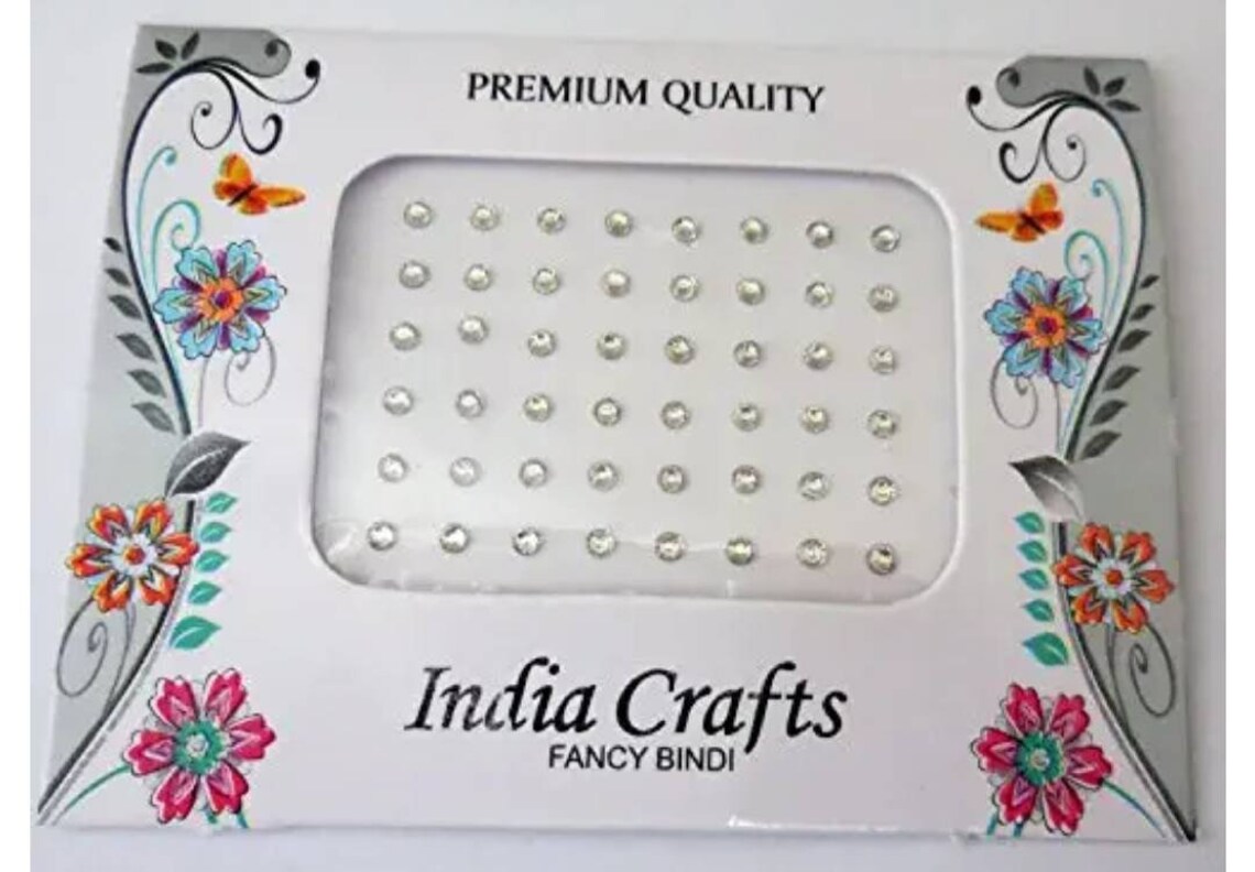 144 Designer silver diamond bindi indian bundi | Etsy