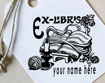 Custom Ex Libris Stamp, Custom Printing Press Bookplate, Personalizable ...