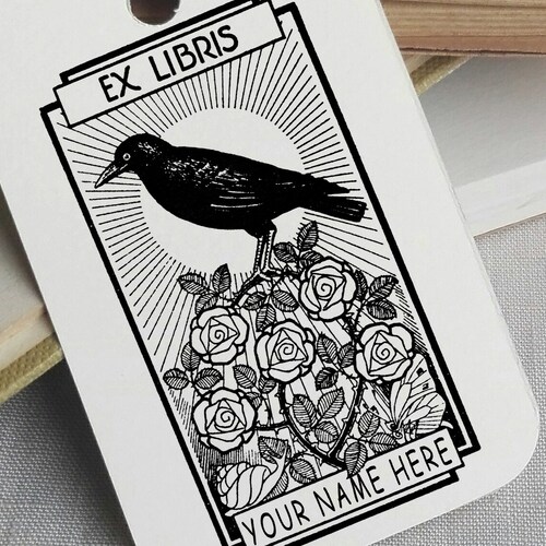 Bird on Books Personal Stamp Ex Libris / From the Library of | Etsy