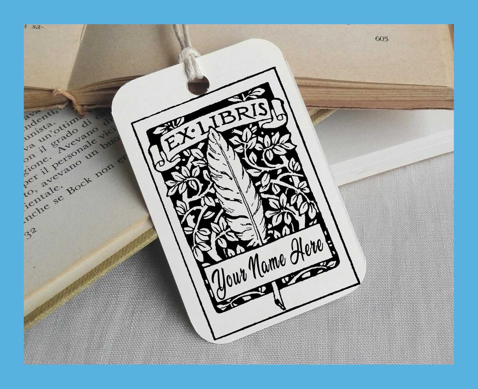 Custom Ex Libris Stamp, Custom Printing Press Bookplate, Personalizable ...