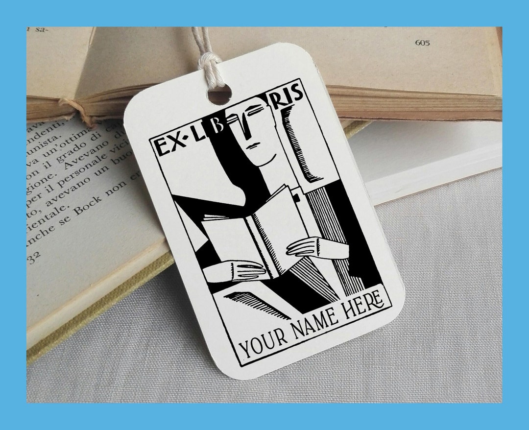 Man Reading Ex Libris Stamp Custom, Customizable Stamp, Booklovers Gift ...