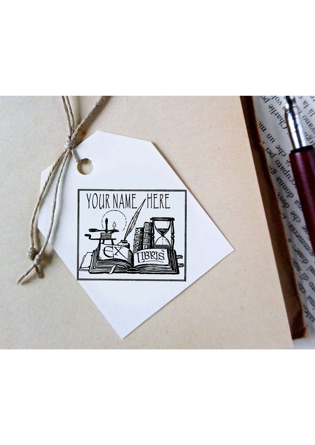 Custom Ex Libris Stamp, Custom Printing Press Bookplate, Personalizable ...