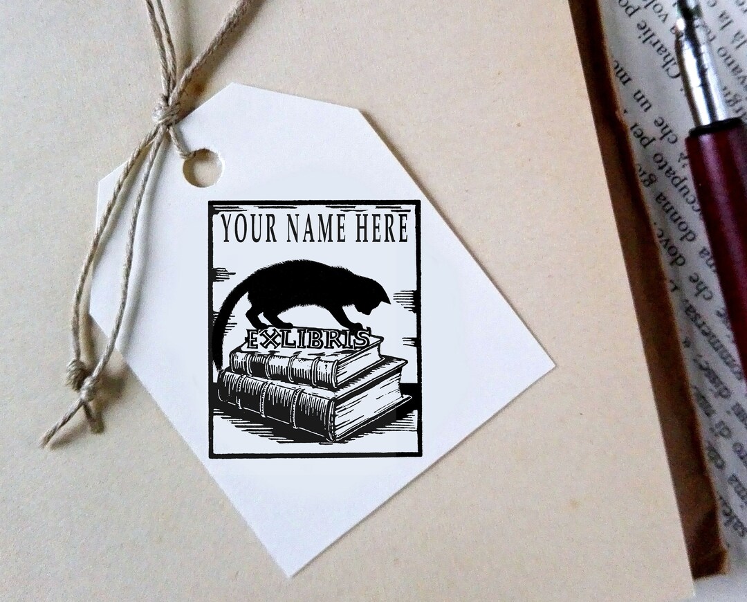 Custom Ex Libris Stamp, Custom Printing Press Bookplate, Personalizable ...