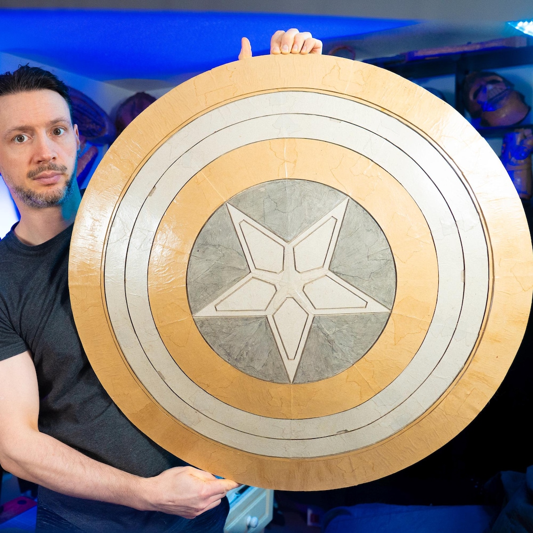 Captain America Shield Out of Cardboard TEMPLATES | NEW VERSION - Etsy