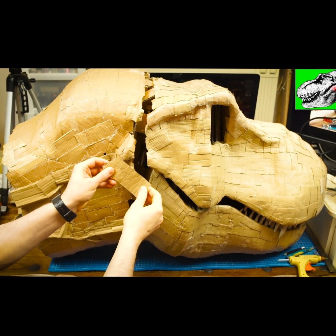T-rex's Head Out of Cardboard TEMPLATES - Etsy