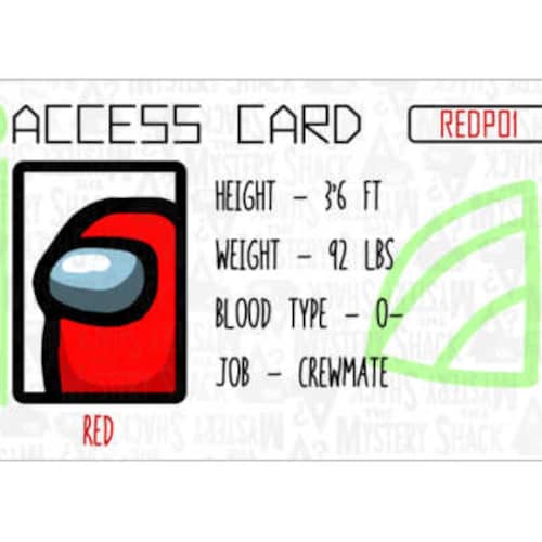 Among Us ID Swipe Admin Card Game Prop Replica PVC Card | Etsy UK