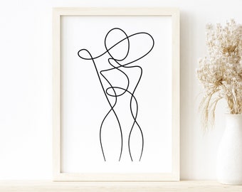 Female Figure Line Art Print - Etsy UK